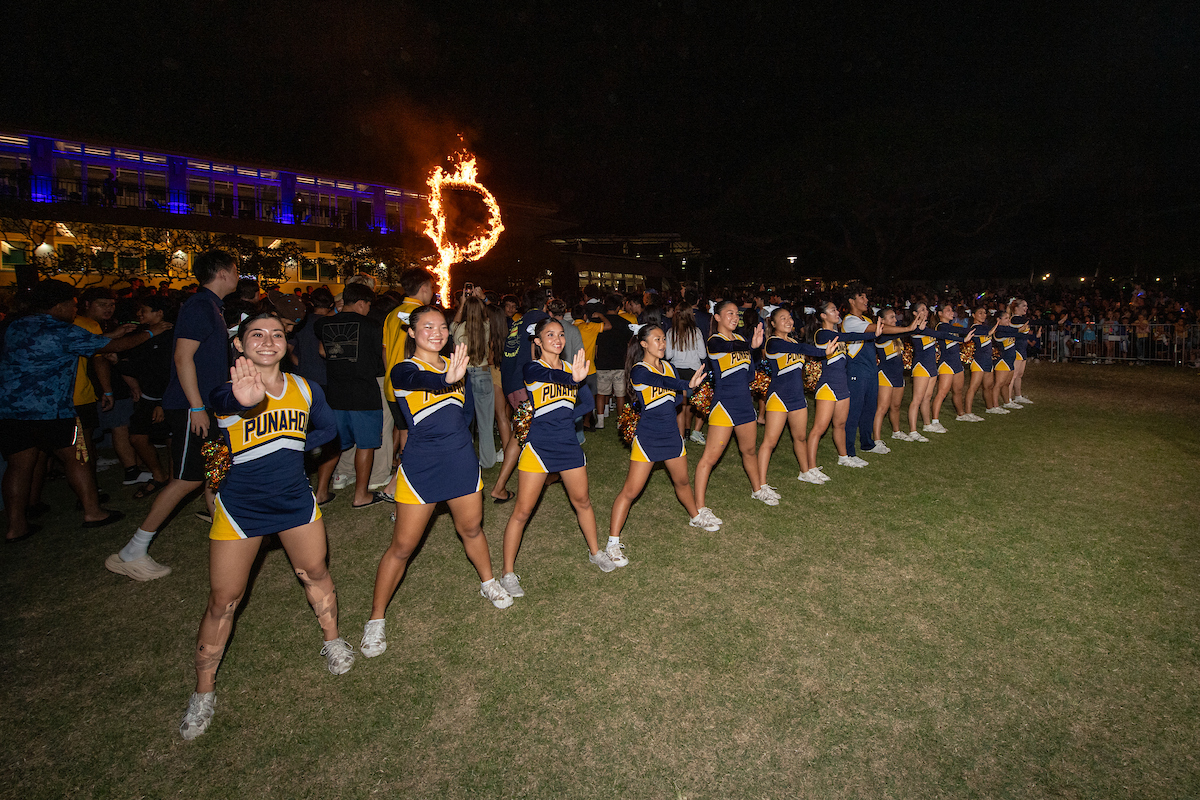 Flaming 'P' Lights Up the Night - Punahou School